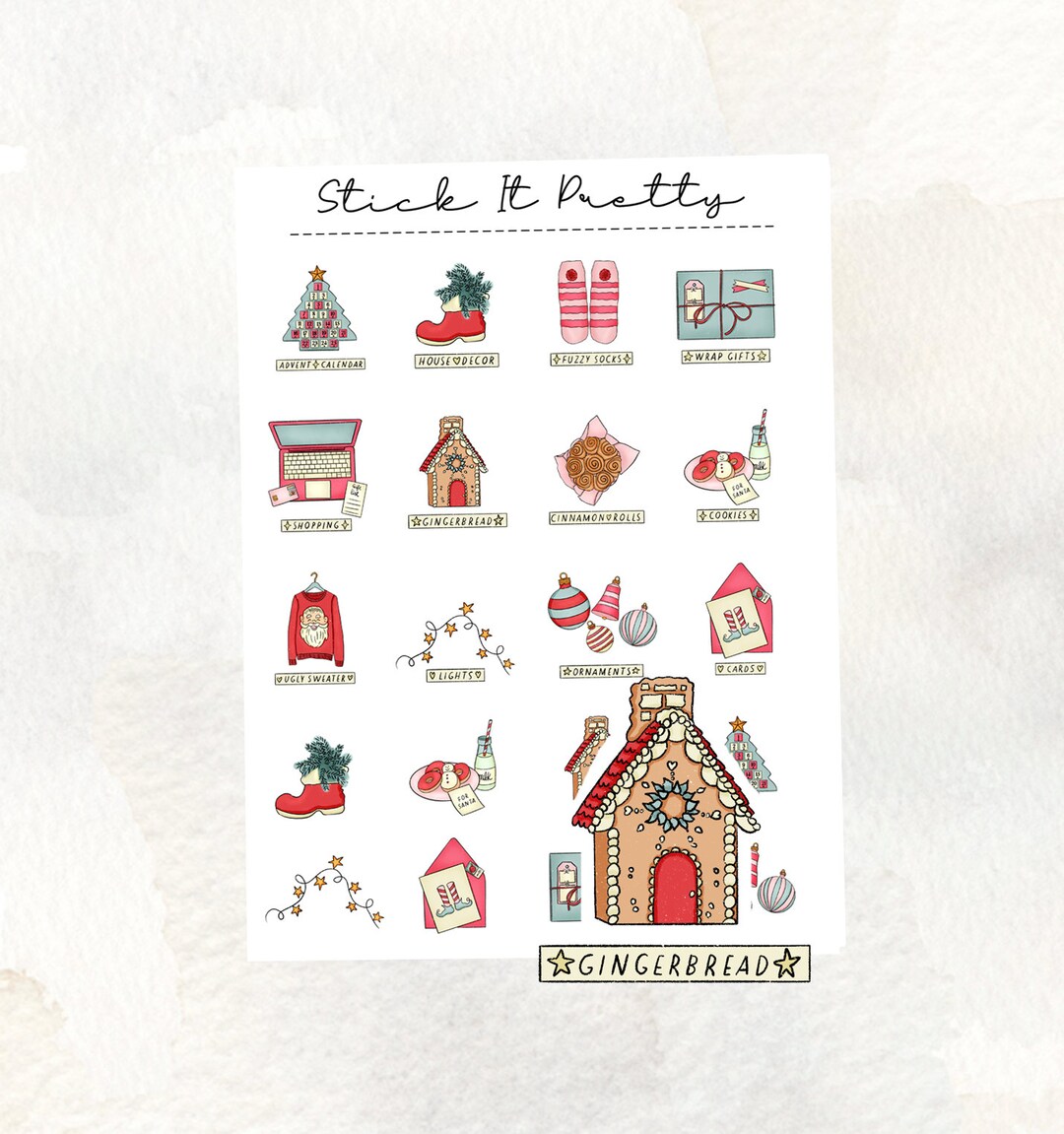 Christmas Faves Bucket List Planner Stickers - Etsy