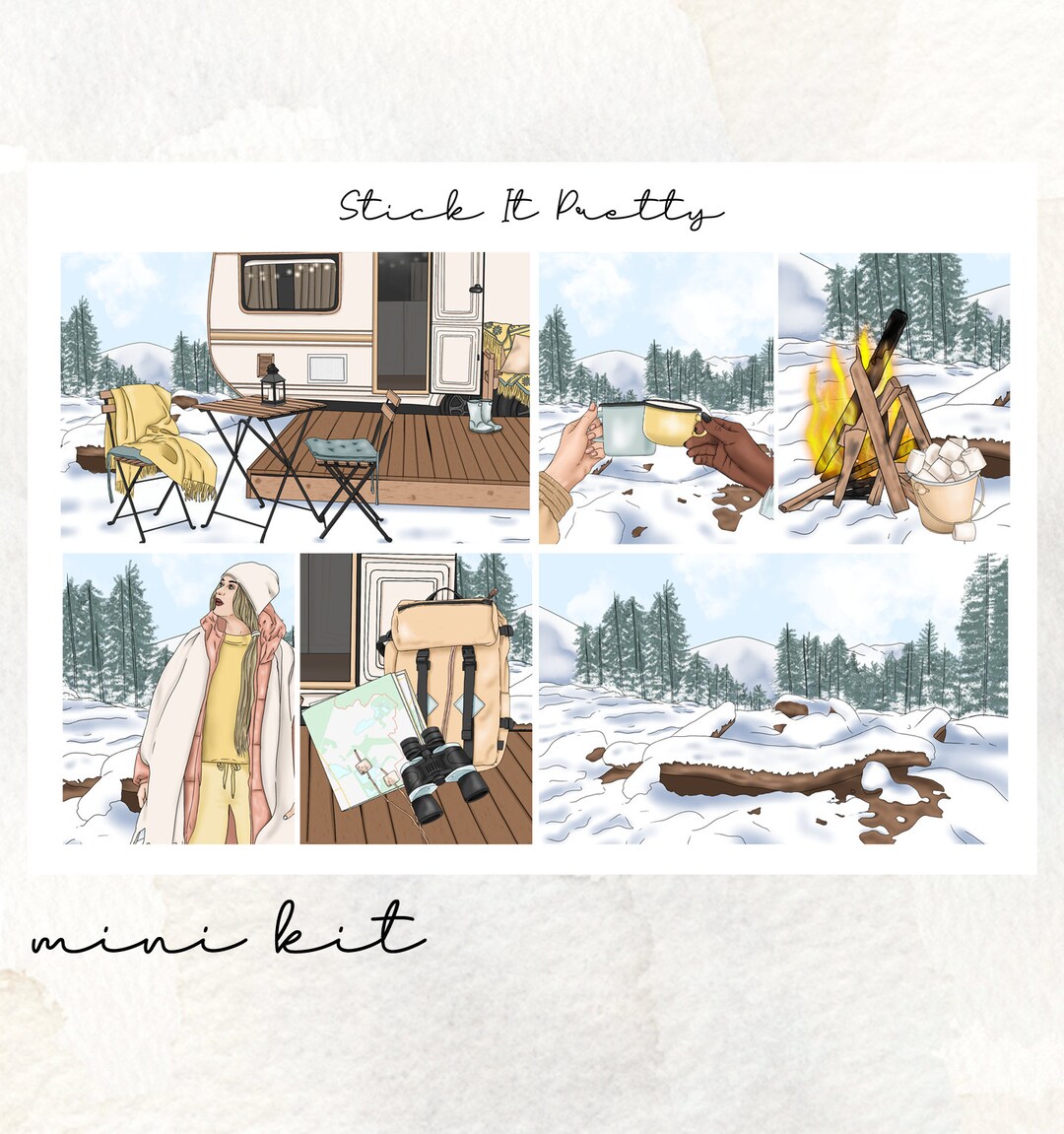 Winter Snow Mini Weekly Planner Sticker Kit - Etsy