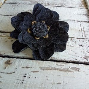 Shabby Shic Denim Flower Pin Rustic Denim Boho Dress Flower | Etsy