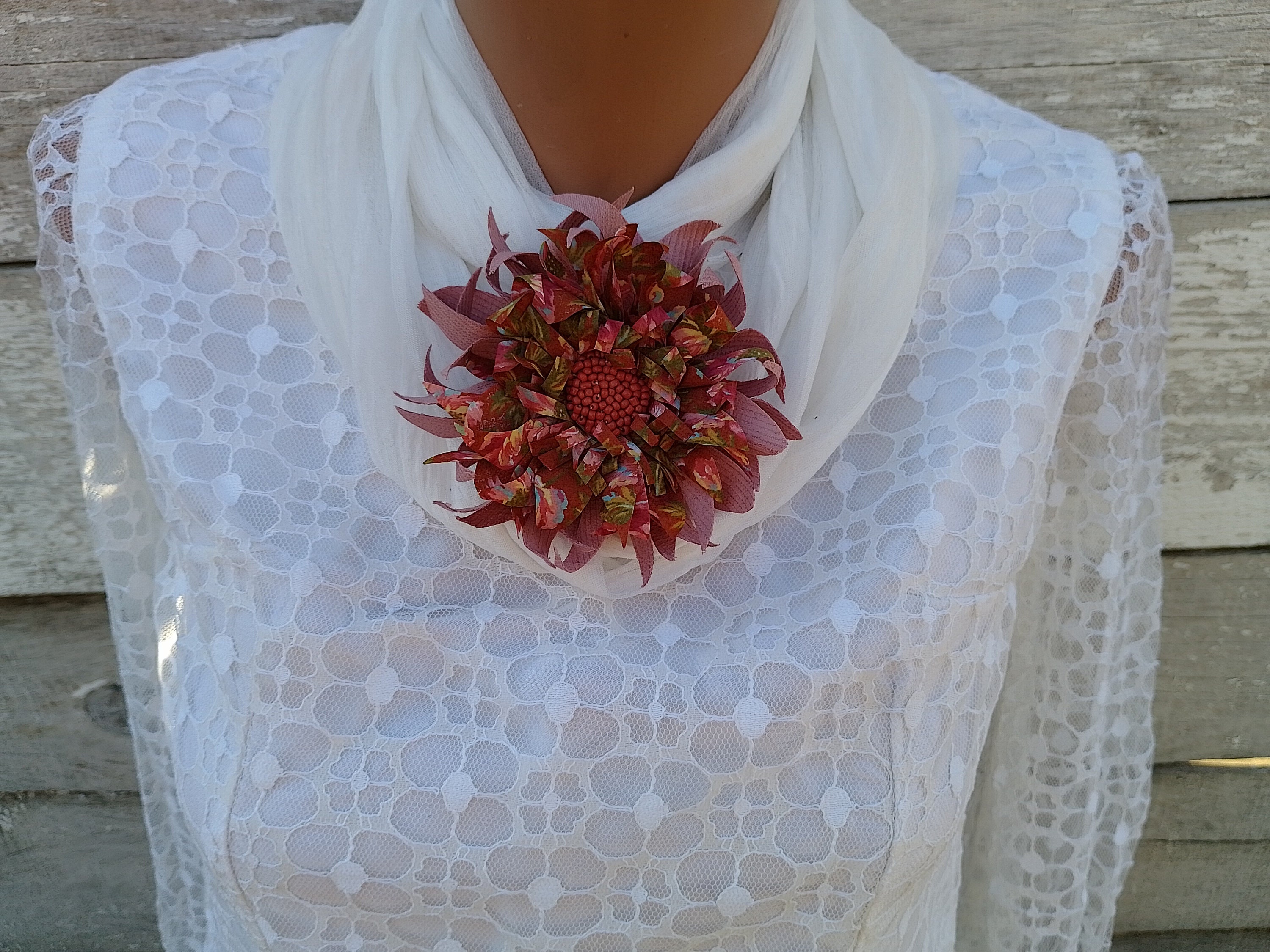 Dress Flower Fabric Jeans Flower Brooch - Etsy