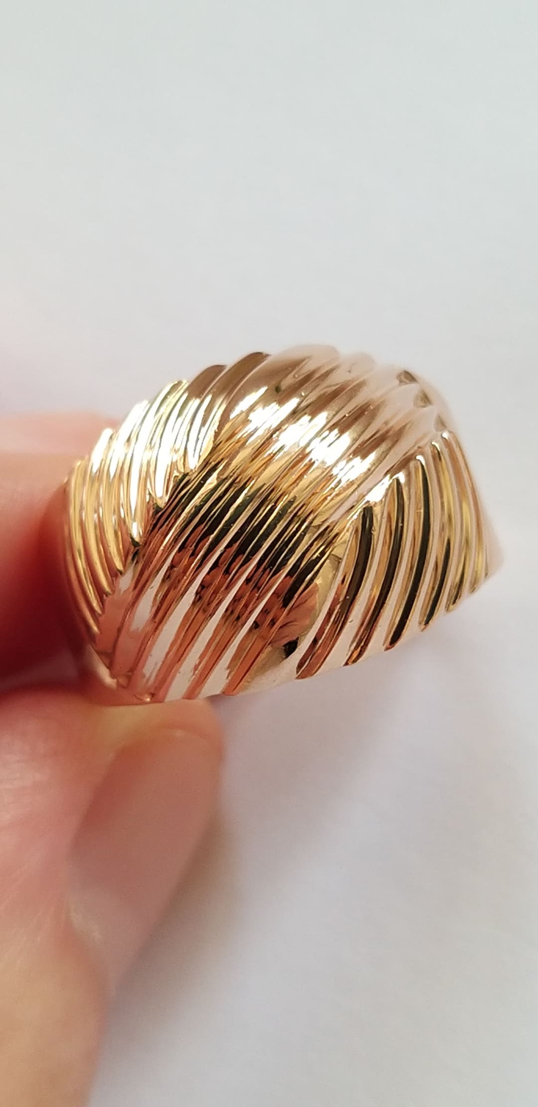 Vintage 14K Ribbed Dome Turban Ring - Statement Signet Ring Solid 583 ...