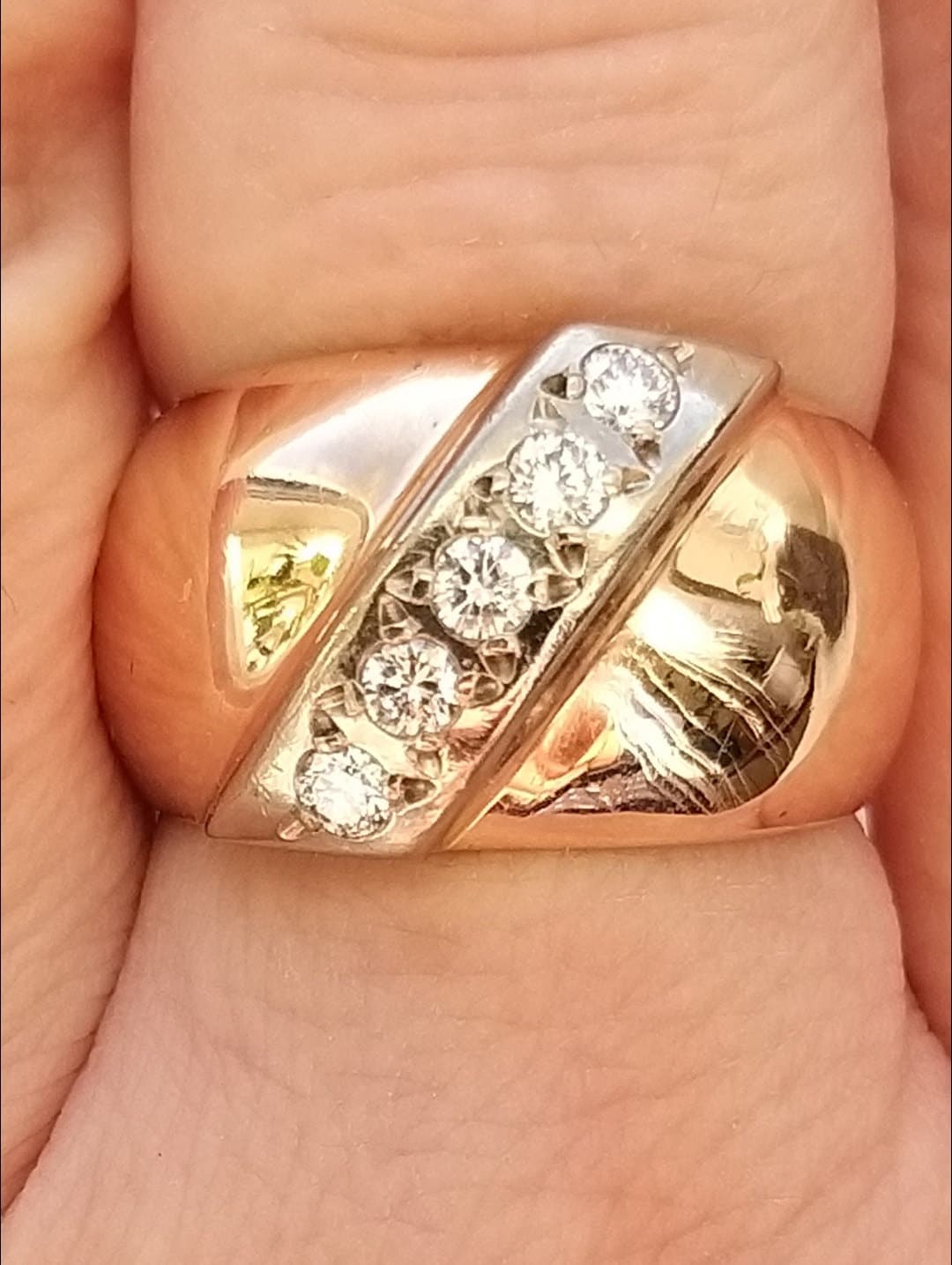 Vintage Gold 583, Solid Gold 583, Platinum, Rose Gold 583, Ring With ...