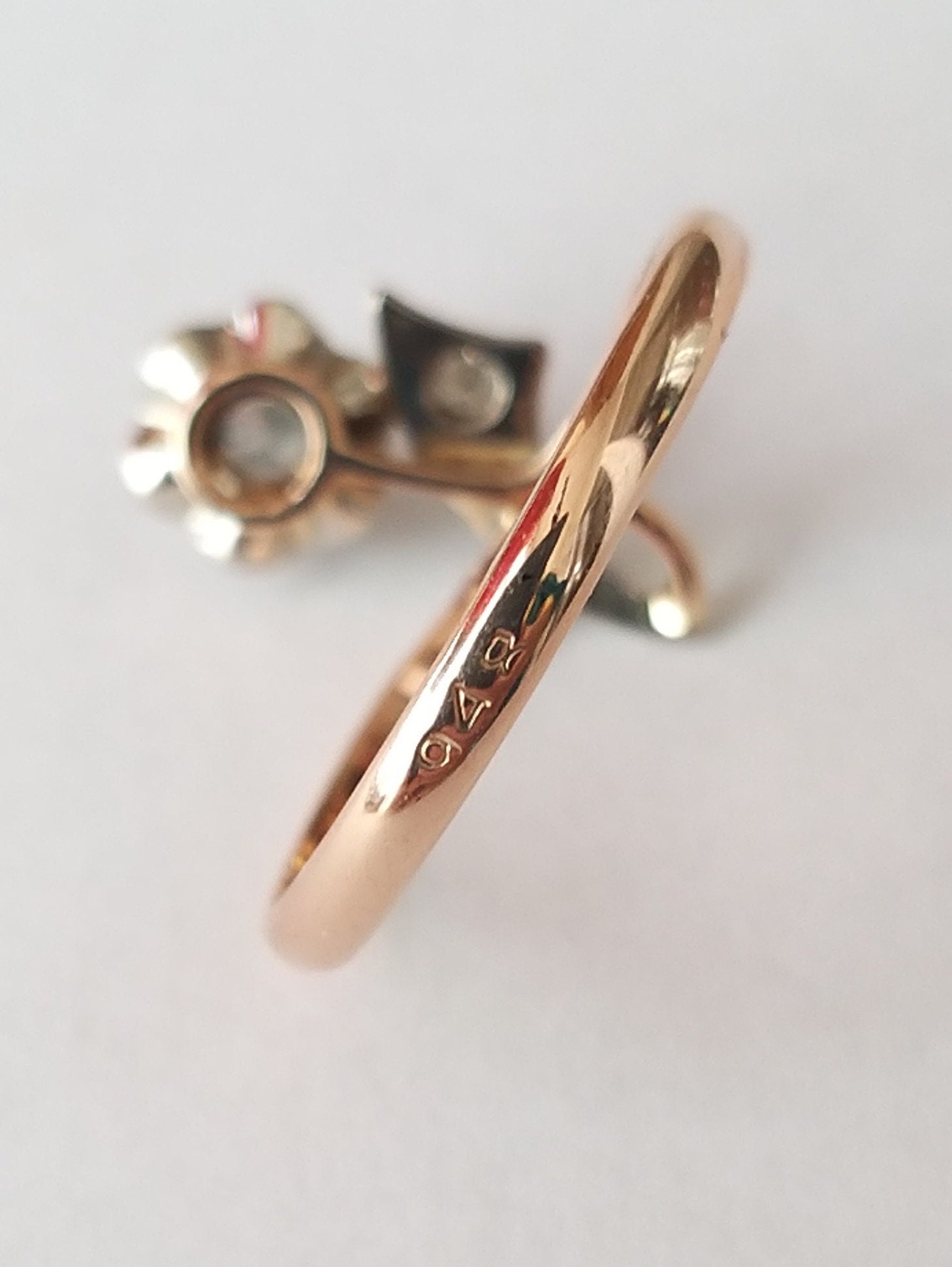 Vintage Gold 583, Solid Gold 583, Platinum, Rose Gold 583, Ring With ...