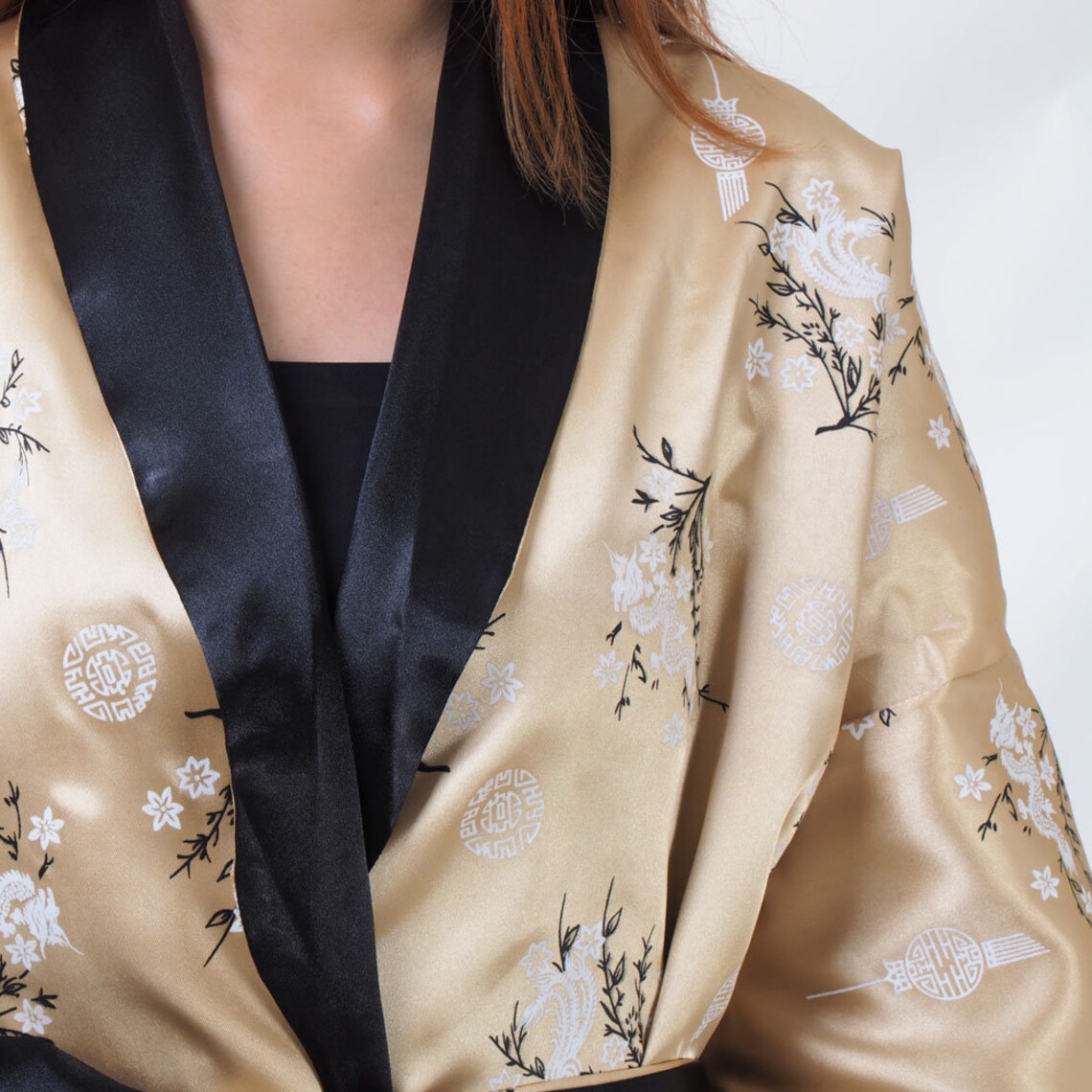 Embroidered Vintage Dragon Samurai Reversible Kimono Robe - Etsy