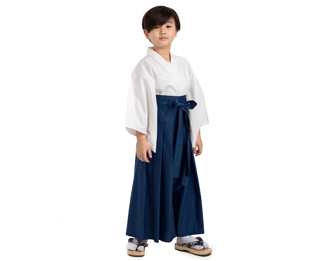 Traditional Japanese Kids Kendo Budo Samurai Yukata Kimono Set Masamune ...