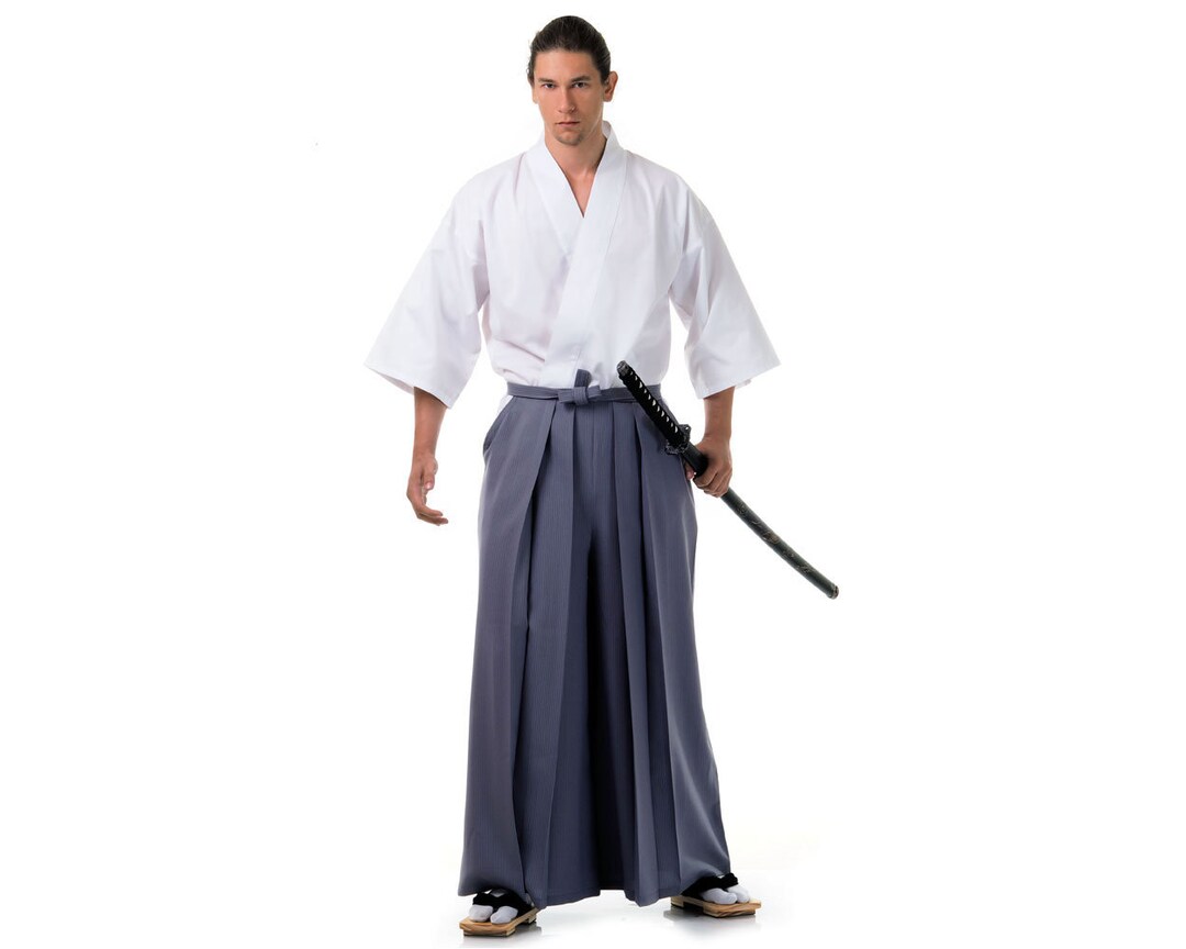 Traditional Japanese Kendo Budo Samurai Yukata Kimono Set for Men and ...