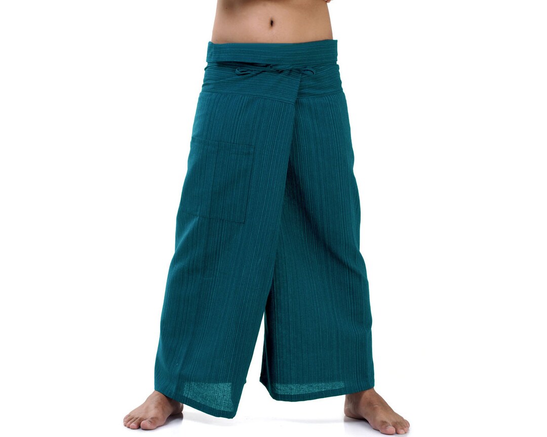 Vegan Thai Fisherman Pants Traditional Wrap Pants Unisex for Women and ...