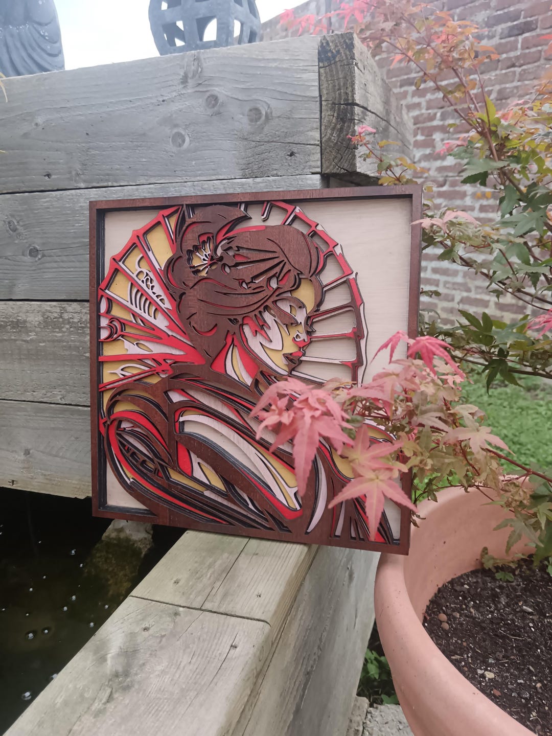 Multi-layered Frame of Reclaimed Wood Representing a Geisha - Etsy