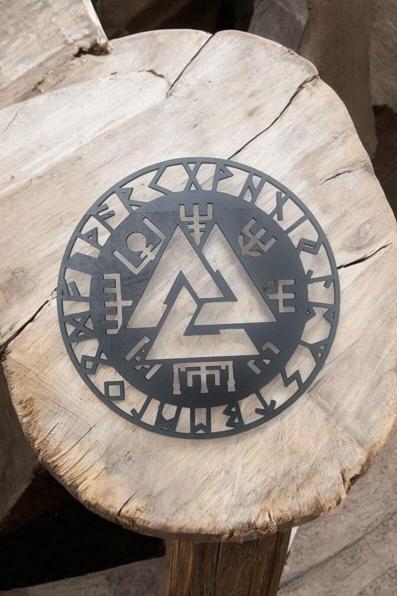 Laser Cut "valknut & Runes" in Reclaimed Wood - Etsy