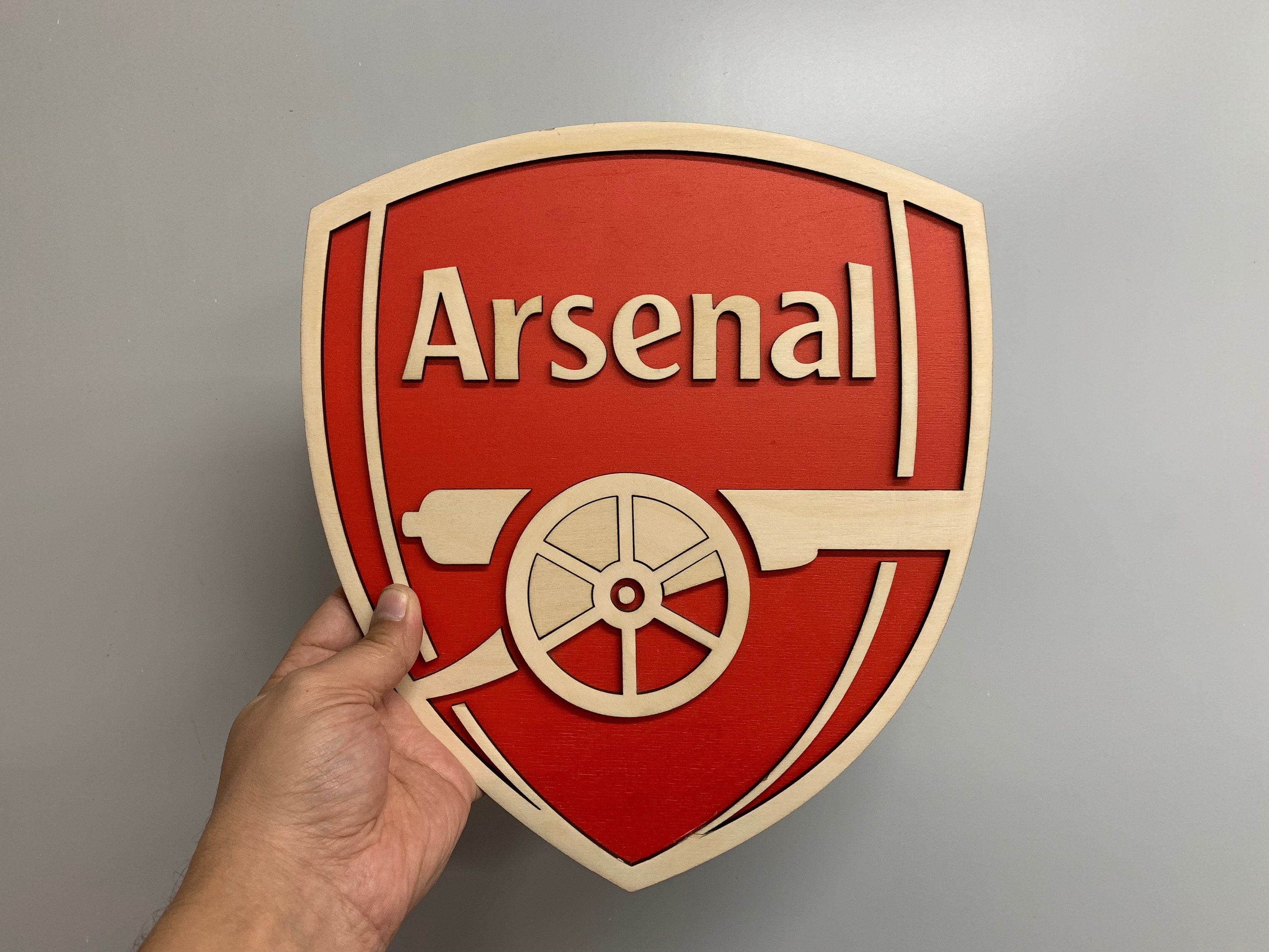 Arsenal Woodcarving Custom Logo Wall Mount Gift Football Fan Present ...