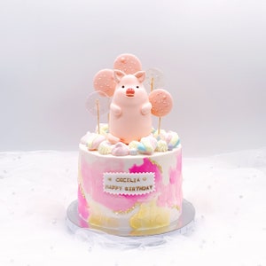 Chubby Piggy Birthday Cake Topper, Personalised - Etsy