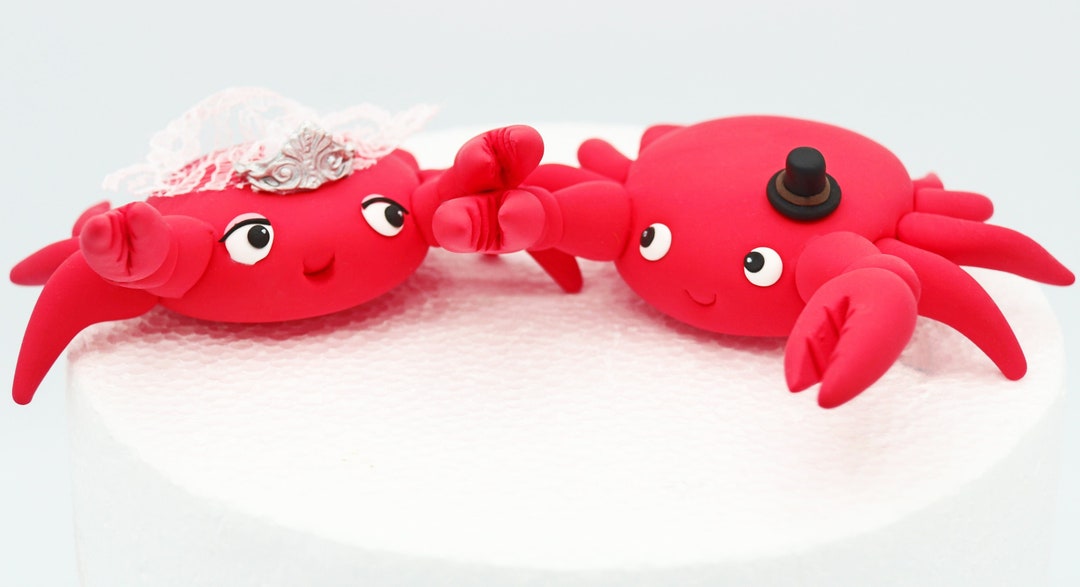 Wedding Cake Topper, Lovely Crab Couple Cake Topper - Etsy