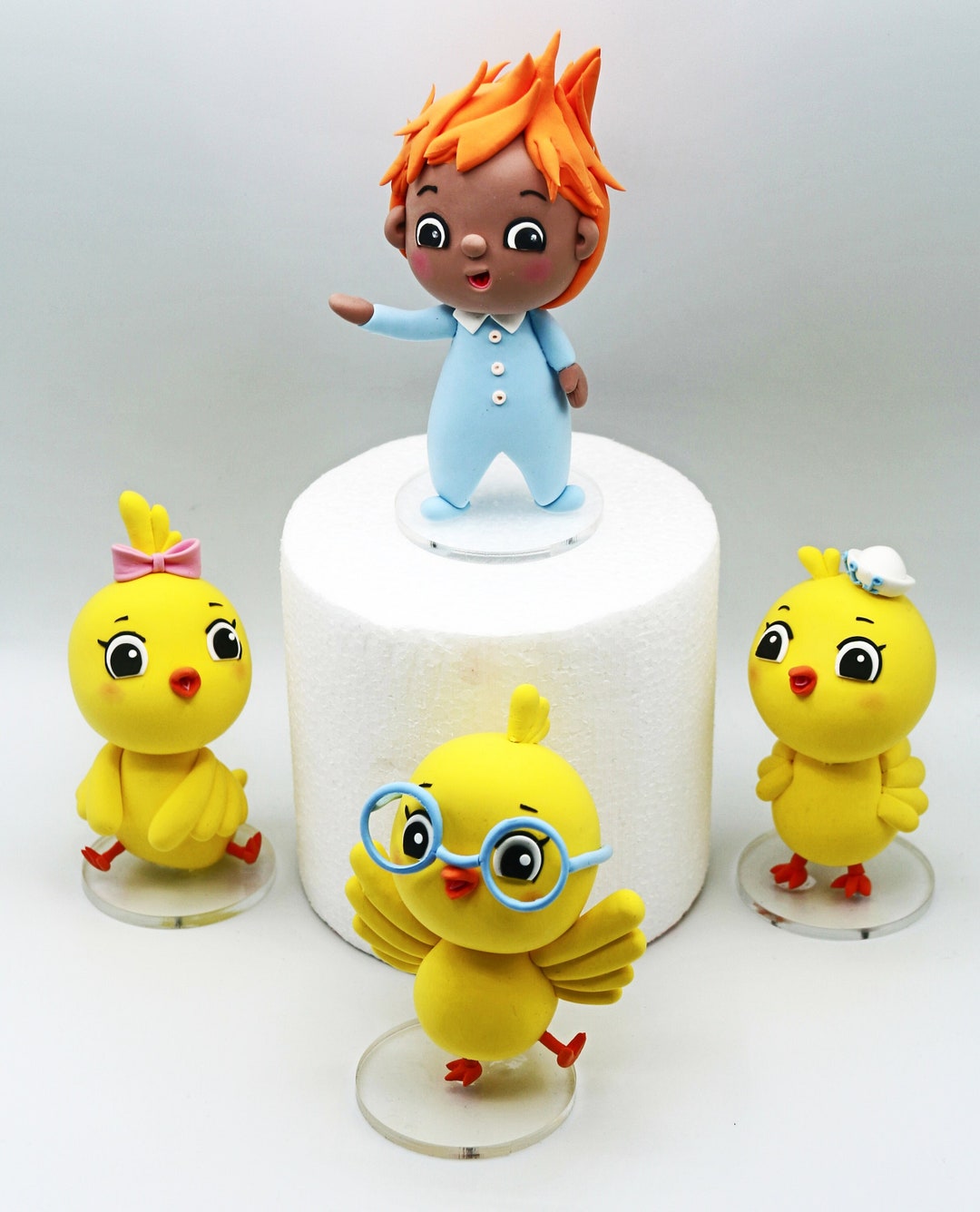 Canticos Chicks Birthday Cake Topper, Benji, Pin Pon, Ricky, Nicky ...