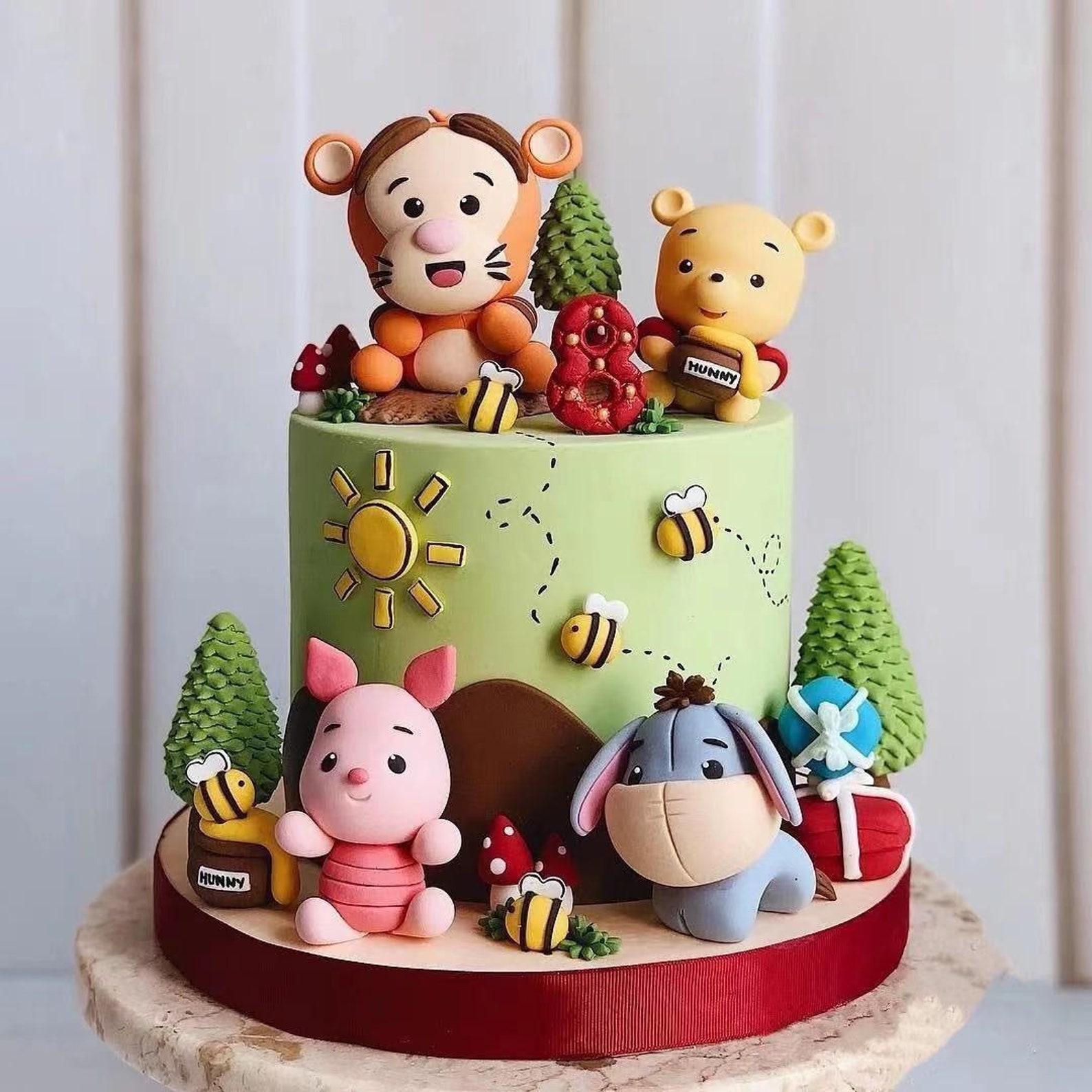 Winnie the Pooh, Tigger, Eeyore and Piglet Cake Topper, Personalised - Etsy