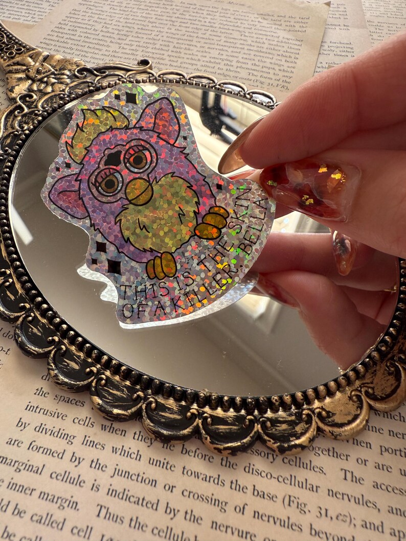 Skin of a Killer Furby Holographic Sticker - Etsy