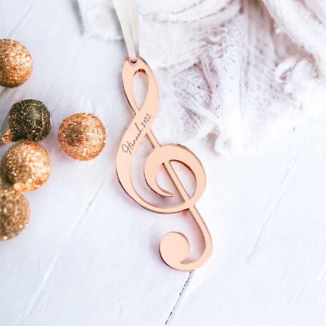 Musician Personalised Gift, Treble Clef Hanging Tag Decoration, Music ...