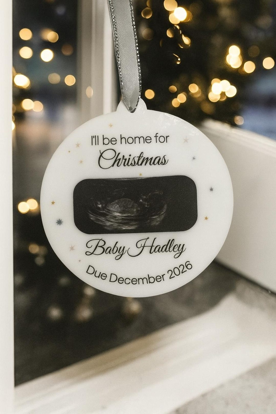 Baby Due Scan Bauble: Custom Christmas Ornament (photo & Name) - Etsy