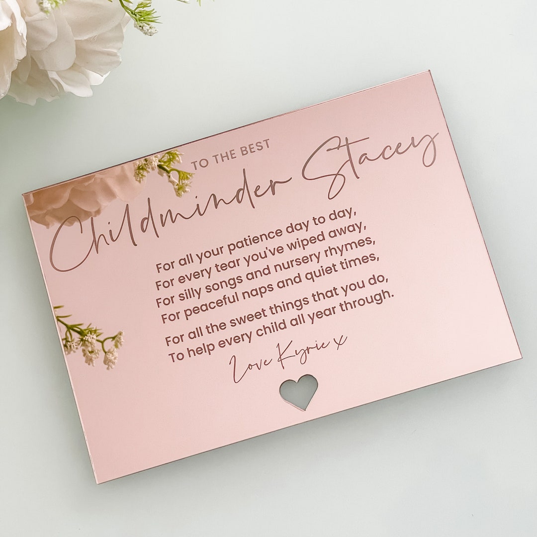 Best Childminder Personalised Thank You Card, Luxury Engraved ...