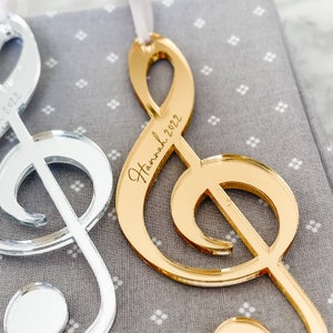 Musician Personalised Gift, Treble Clef Hanging Tag Decoration, Music ...
