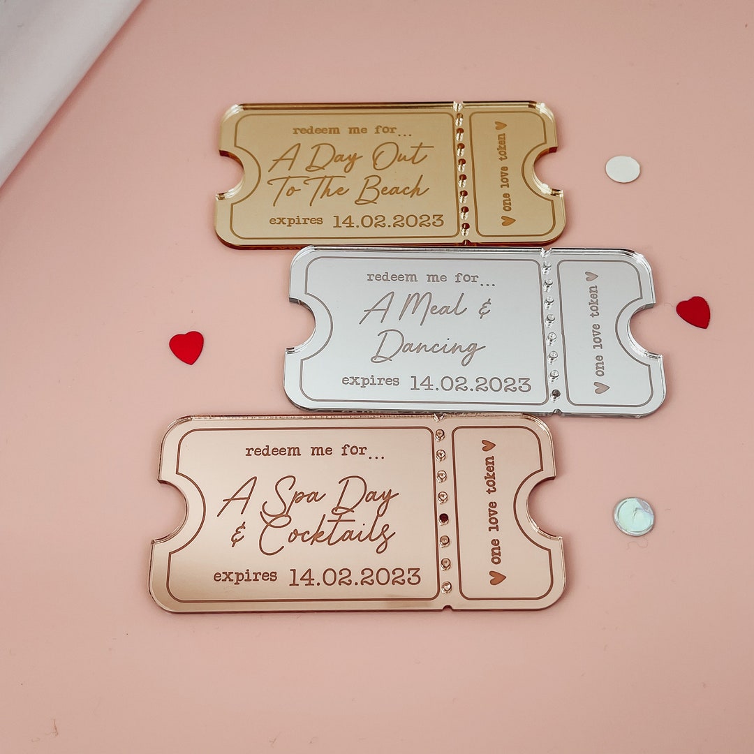 Personalised Love Tokens, Couples Love Coupon, Gifts for Her Luxury ...