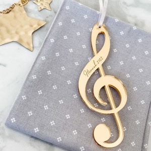 Musician Personalised Gift, Treble Clef Hanging Tag Decoration, Music ...