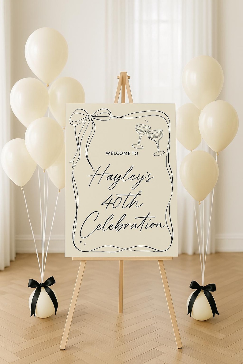 Birthday Party Welcome Sign - Custom Age, Colour, and Text - Etsy