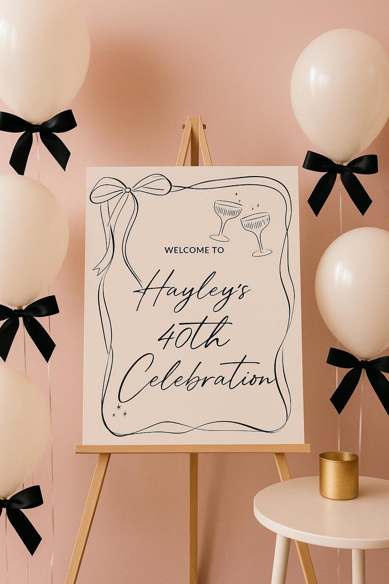 Birthday Party Welcome Sign - Custom Age, Colour, and Text - Etsy