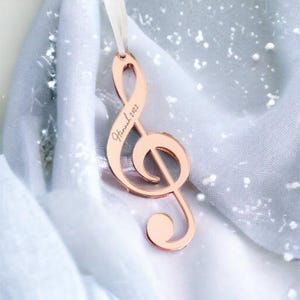 Treble Clef Hanging Ornament: Mirror Acrylic Design (ribbon Included ...