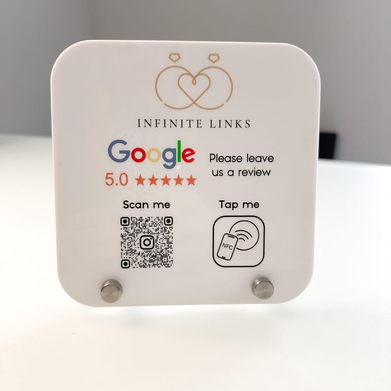 Customer Feedback Sign: Acrylic Display With QR Code and NFC - Compact ...