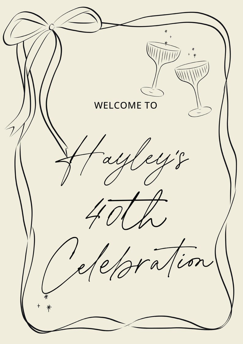 Birthday Party Welcome Sign - Custom Age, Colour, and Text - Etsy