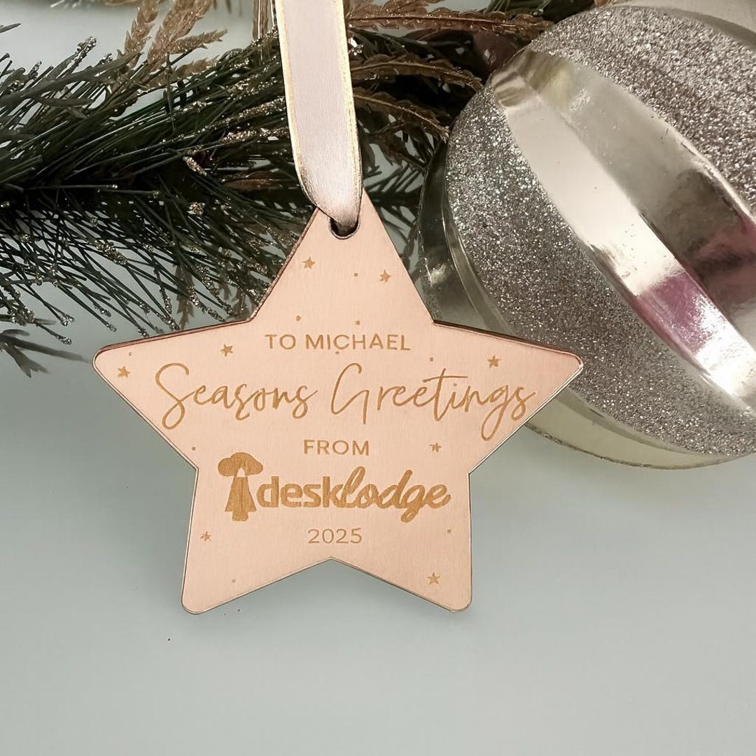 Custom Star Baubles: Acrylic or Wood - Personalised Business Logo - Etsy