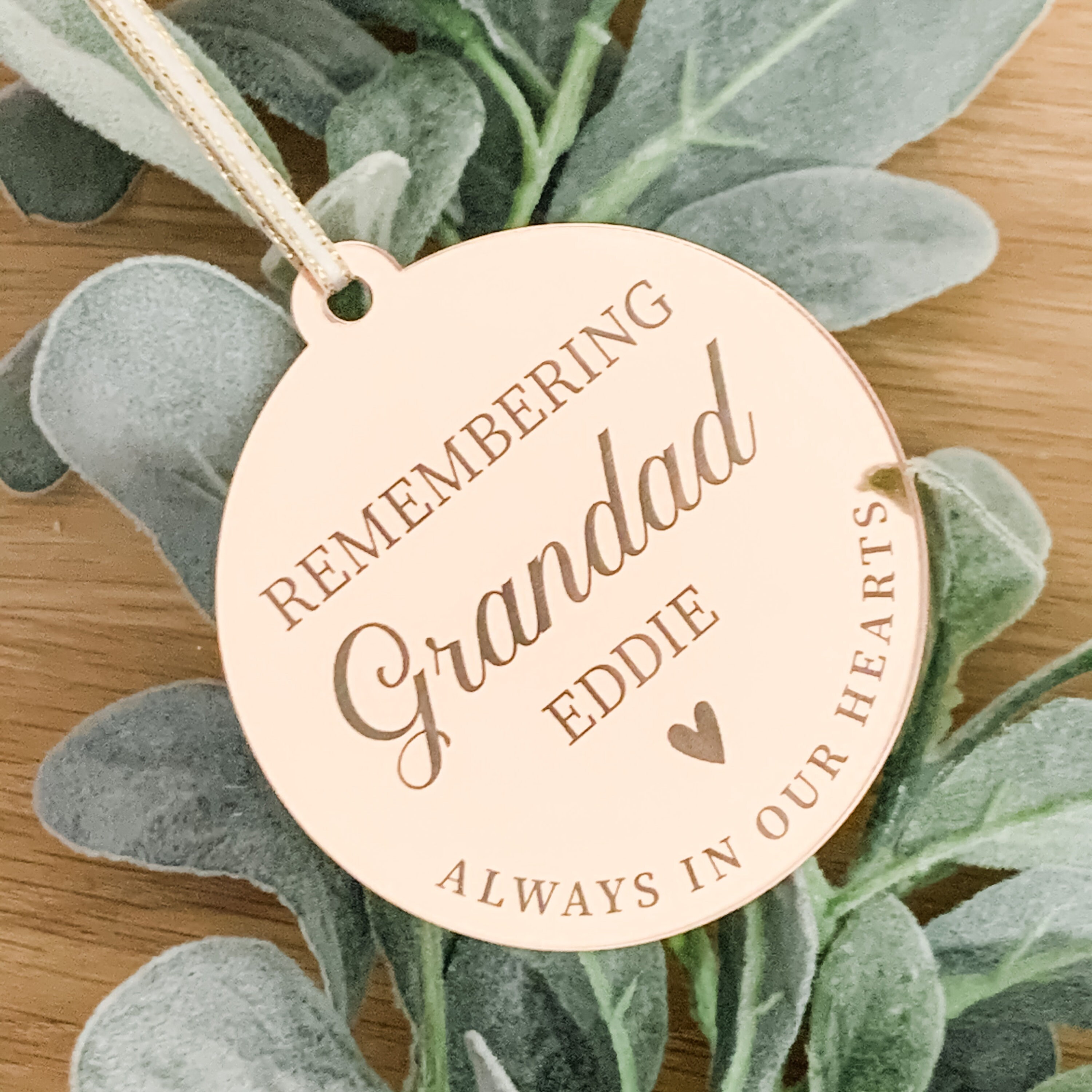 Remembrance Hanging Tag, in Loving Memory, Keepsake Bauble, Family ...