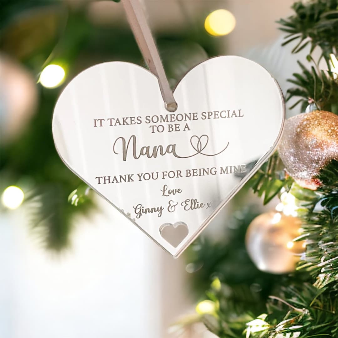Nana Personalised Gift, Heart Engraved Hanging Tag, Nanny Appreciation ...