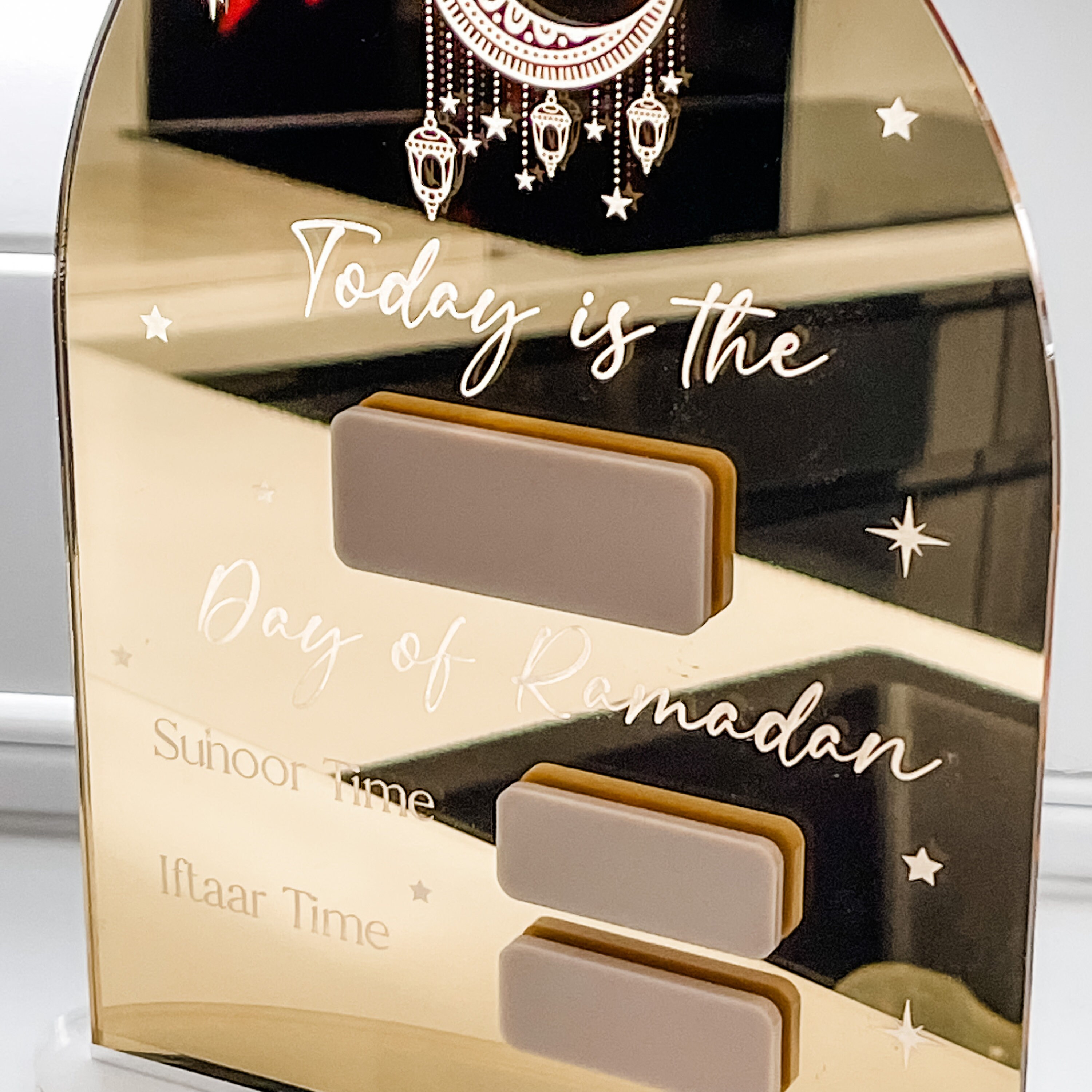 Ramadan Countdown Engraved Sign رمضان Blessed Ramadan Gold - Etsy UK