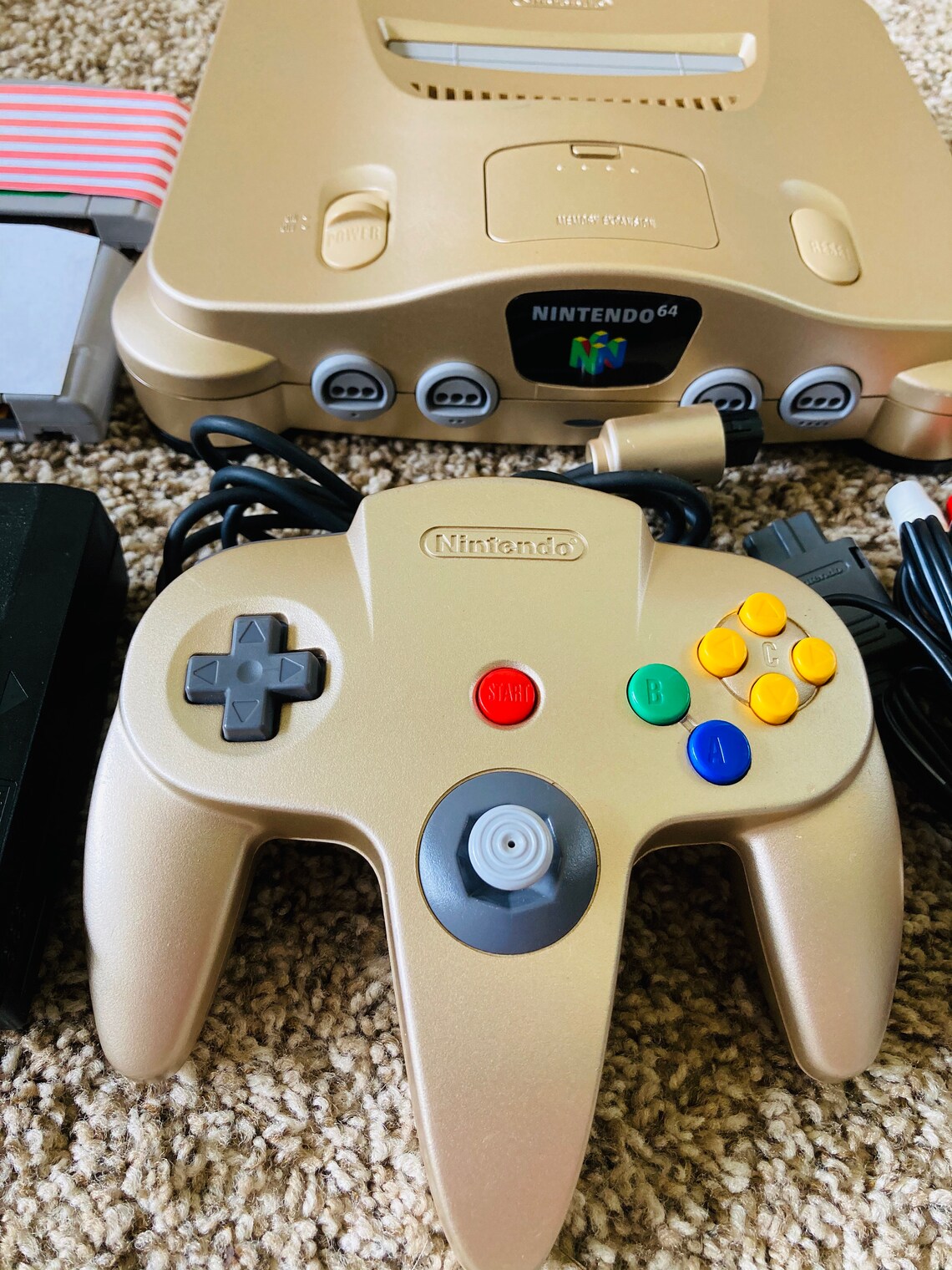 Gold Nintendo 64 N64 Console Region Free OEM Genuine Set *AUTHENTIC ...