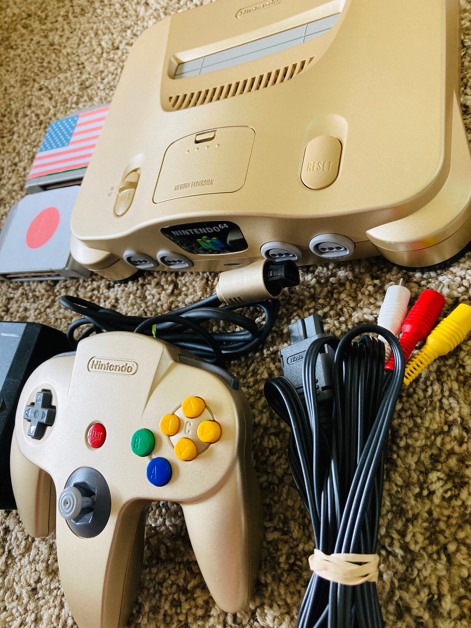 Gold Nintendo 64 N64 Console Region Free OEM Genuine Set *AUTHENTIC ...