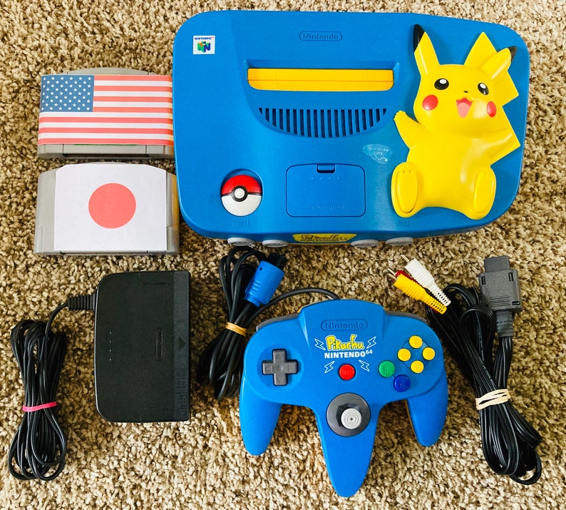 AUTHENTIC* Limited Blue Pikachu Nintendo 64 N64 *region Free* Pokémon ...