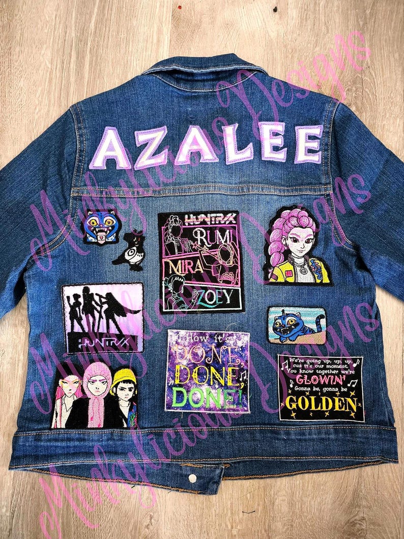 Custom K-pop Embroidery Patch Jacket, 3-tier Denim Jacket for Demon ...