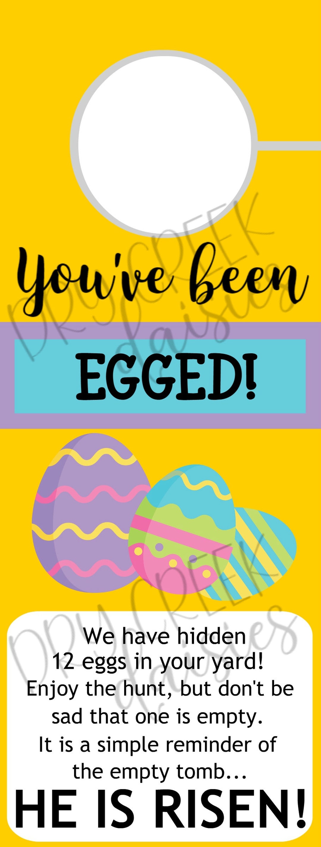You've Been EGGED Door Hangers, Easter Printables, Easter Egg Hunt ...