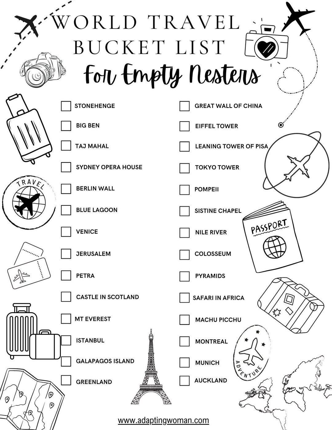 World Travel Bucket List, Empty Nester World Travel, Places to Go in ... World Travel Bucket List, Empty Nester World Travel, Places to Go in ...