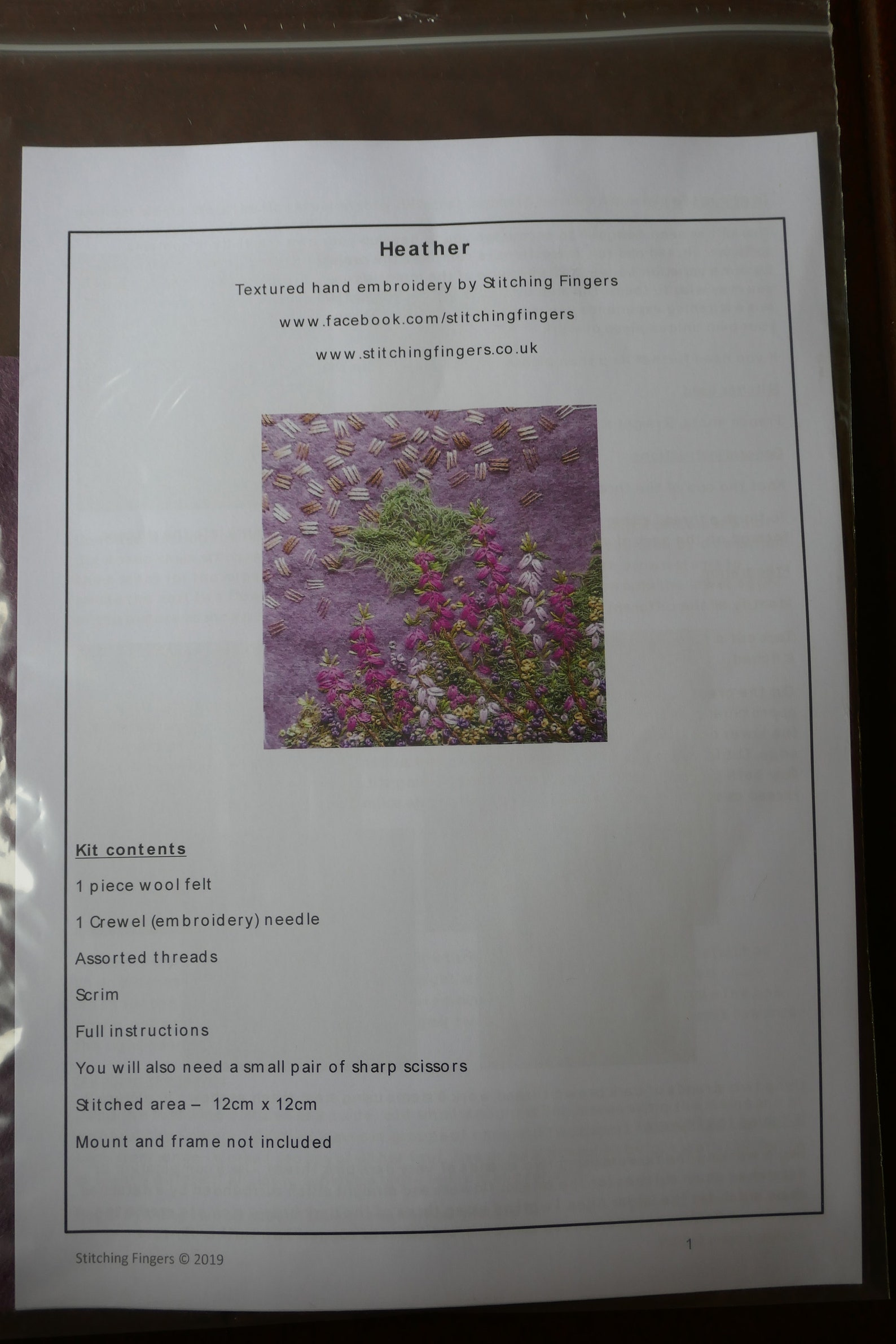 Heather Embroidery Kit - Etsy UK