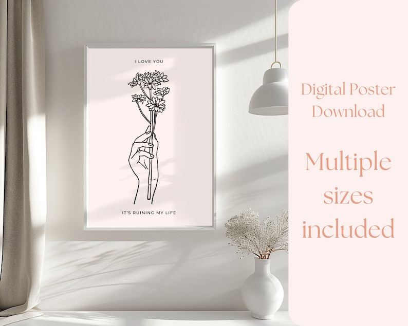 Taylor Swift Poster TTPD Lyrics Fortnight I Love You It's Ruining My ...