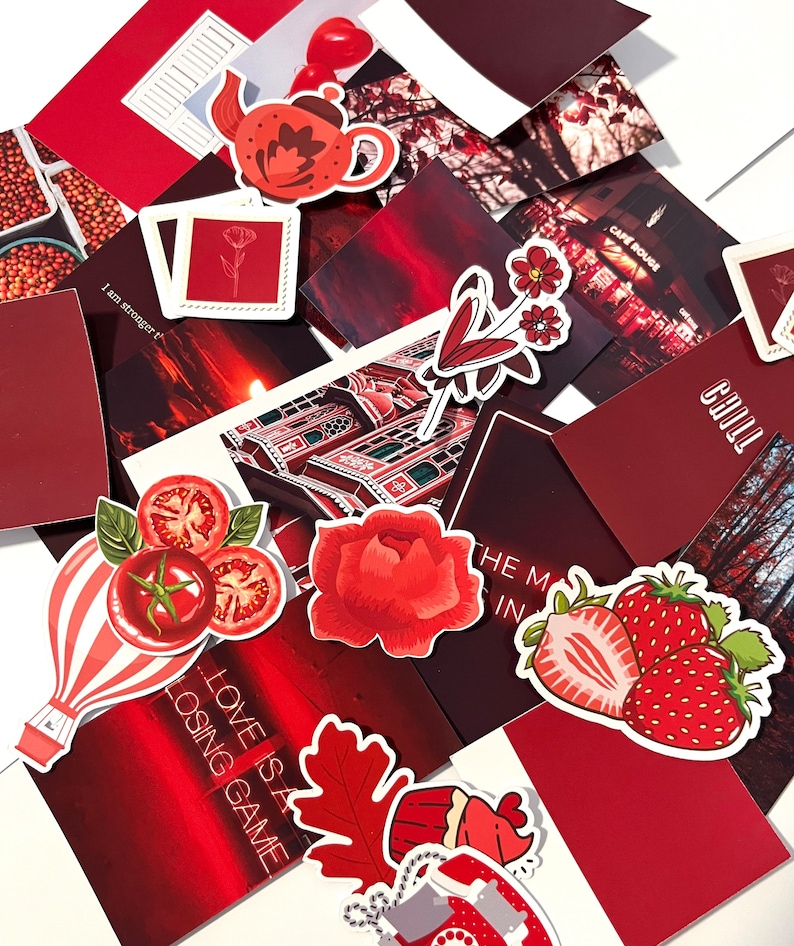 Red Collage Kit Craft Bag - Etsy