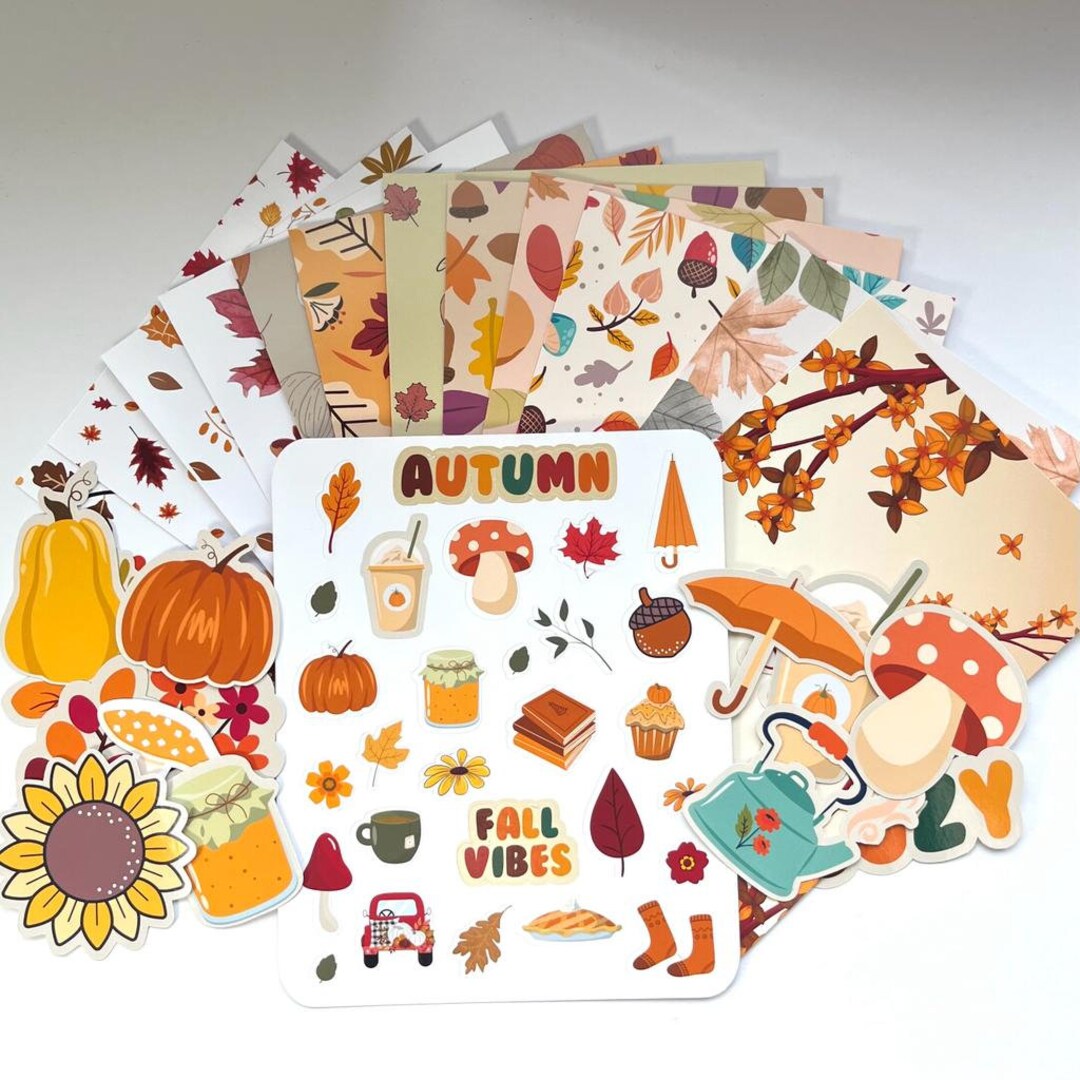 Autumn Craft Kit Craft Bag Scrapbook Kit - Etsy