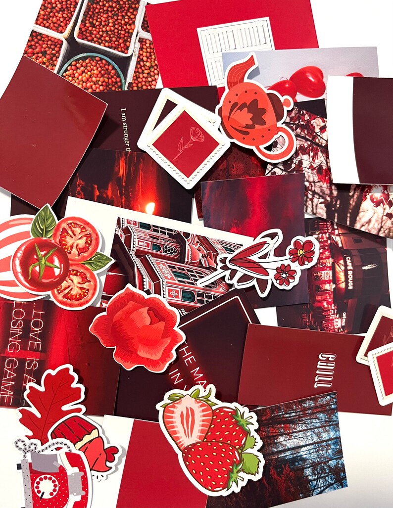 Red Collage Kit Craft Bag - Etsy