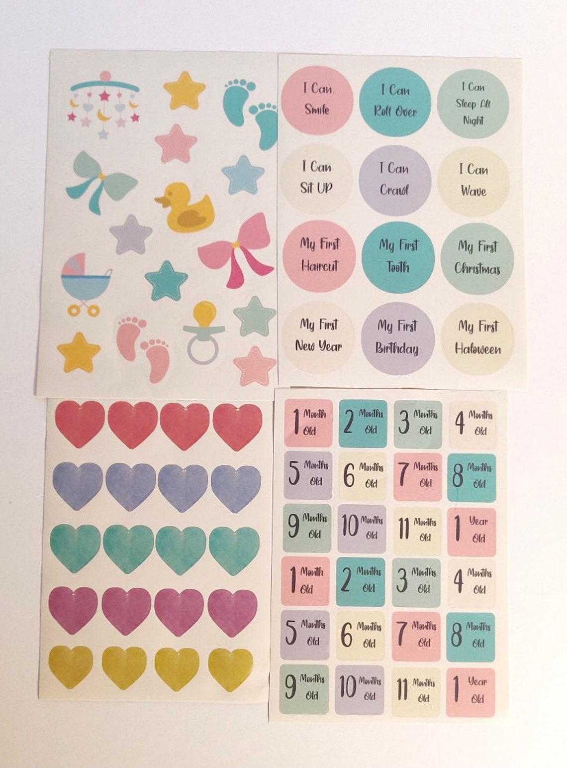 Baby Book Scrapbook Stickers set of 4 | Etsy