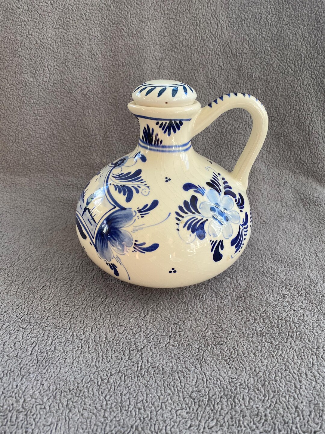 Stunning Vintage Delft Blue and White Hand Painted Porcelain Decanter ...