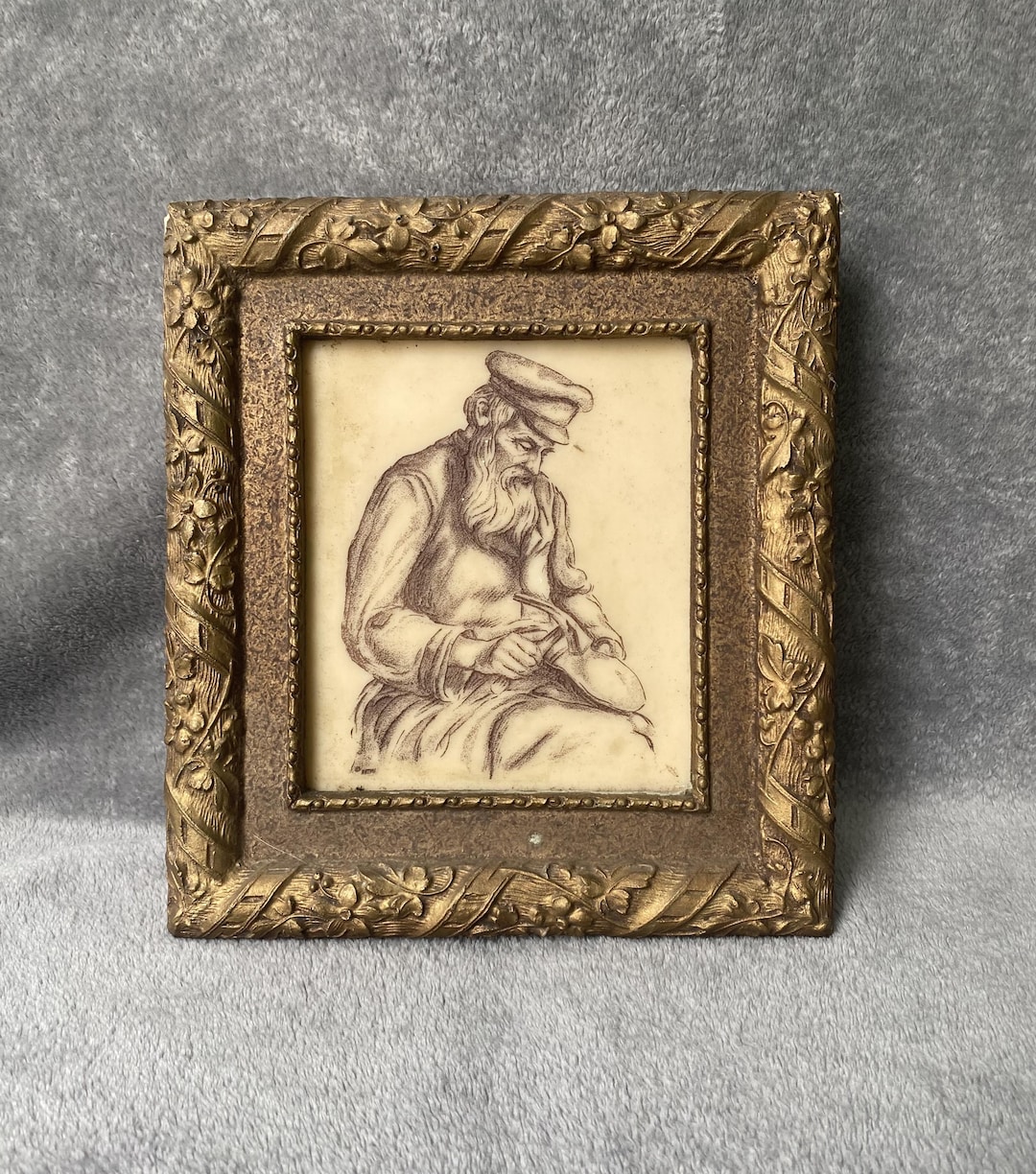 Vintage, Original, Artini Etching Engraving, Bearded Jewish Cobbler - Etsy