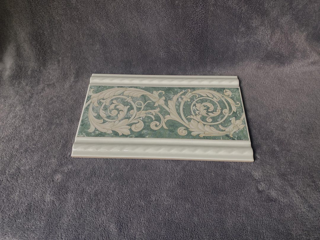 Beautiful Ceramic Border Tile, Floral Design, Made in Spain ...
