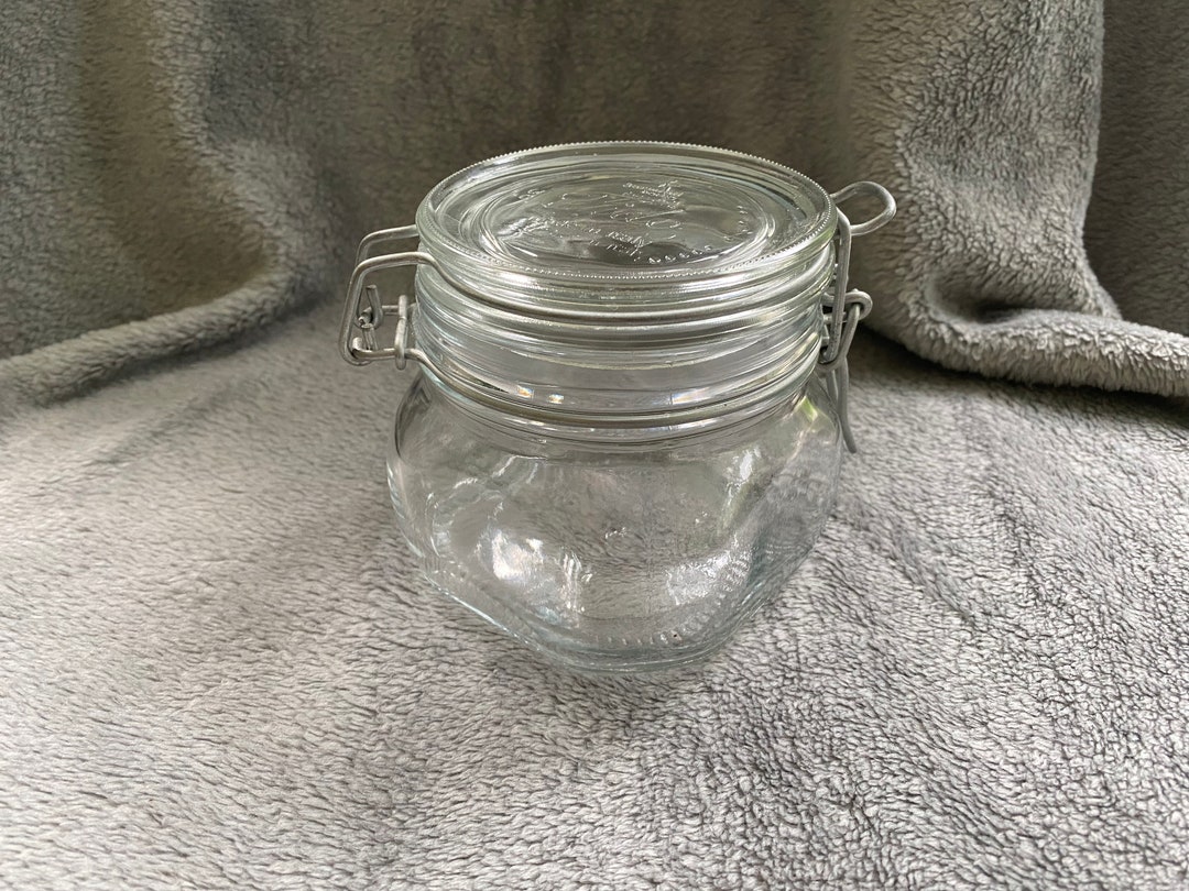 Vintage Italian Glass Fido Storage Canister, Made in Italy by Bormioli ...